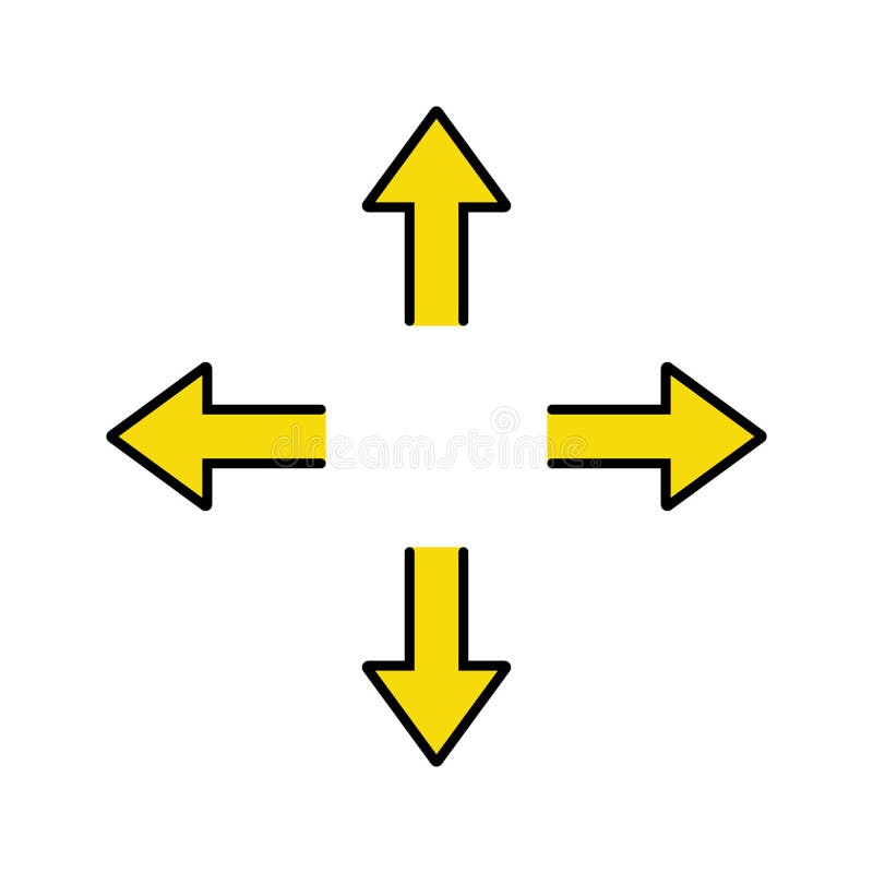 The Four-direction Arrow Icon in Line and Fill Style. Stock Vector ...