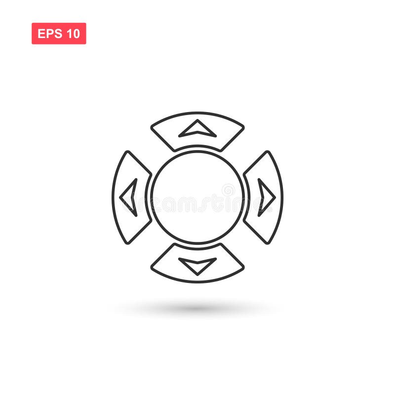 Four Direction Arrows Control Buttons Isolated 4 Stock Vector ...