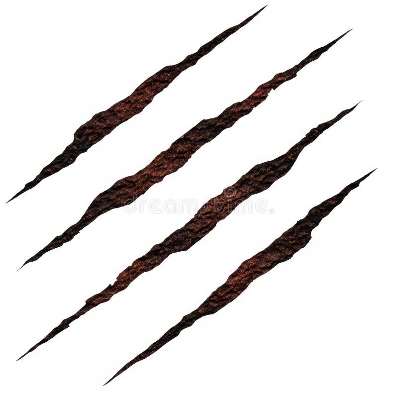 Jagged Claw Marks Rending through a Surface with a Textured Appearance ...
