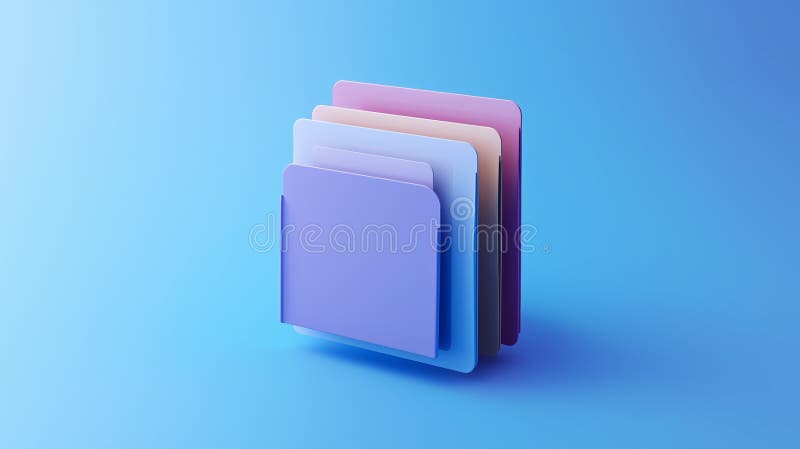 Colorful Folders Stacked on a Blue Gradient Background in a ...