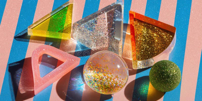 Four Distinct Plastic Shapes Arranged on a White Table Surface in ...