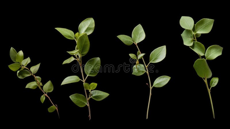 Four Distinct Types of Leaves Grouped Together. Suitable for ...