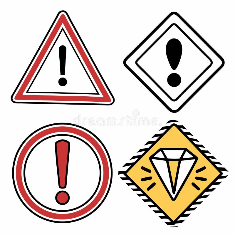 Collection of Warning and Premium Quality Symbols Stock Illustration ...