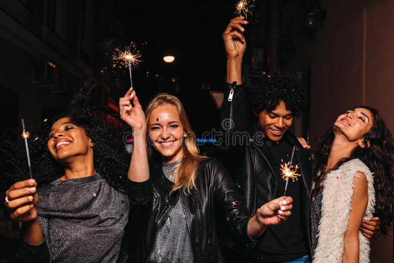 Four Diverse Friends Having Fun Stock Photo - Image of young, partying ...