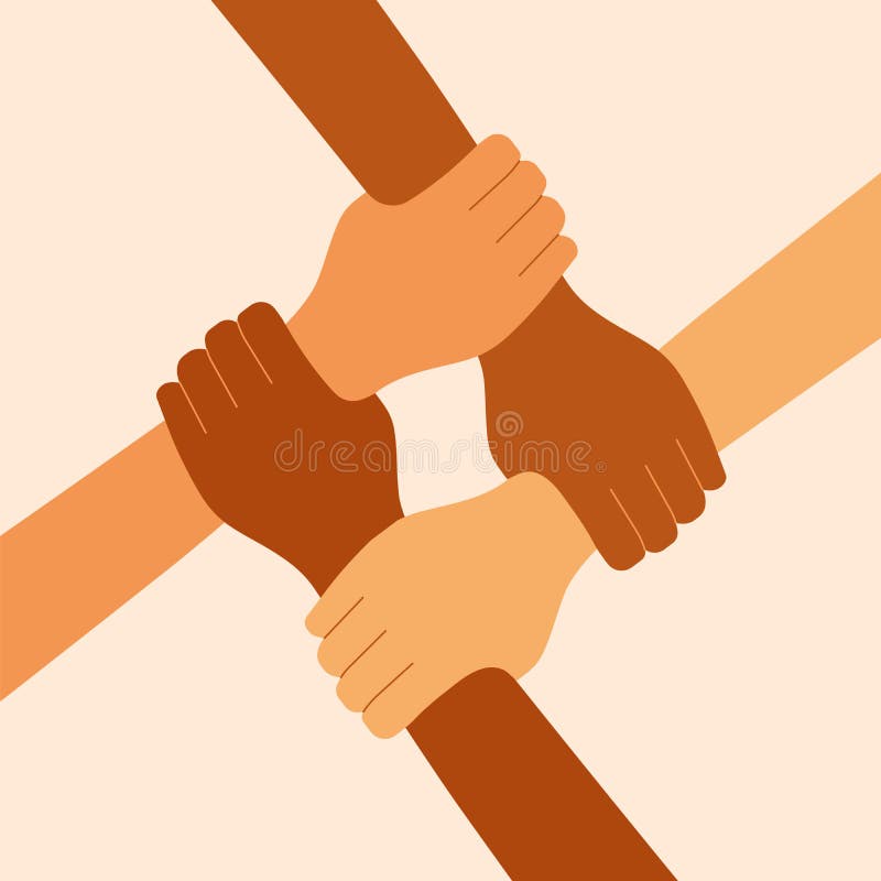 Four Diverse Men Holding Each Others Wrists Stock Illustration ... Four Diverse Men Holding Each Others Wrists Stock Illustration ...