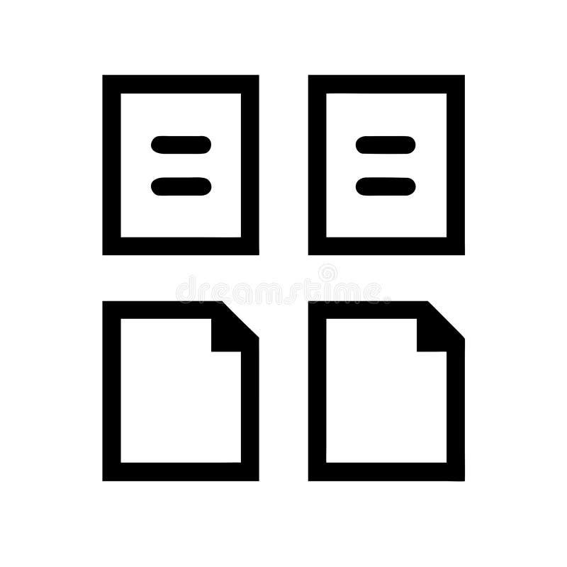 Four Document Icons Representing Different File Types Symbol Generated ...