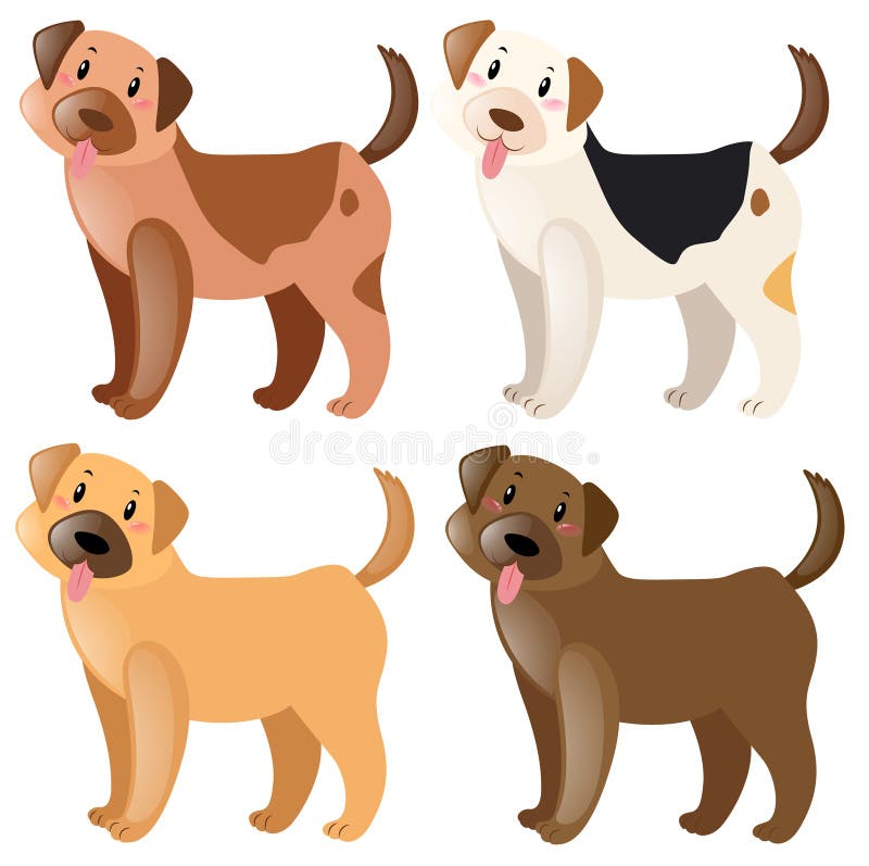 Four Dogs stock illustration. Illustration of collection - 32487839