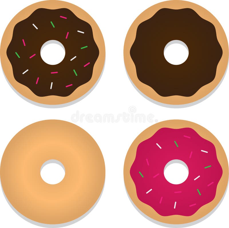 Four Donuts stock vector. Illustration of snack, breakfast - 26175342