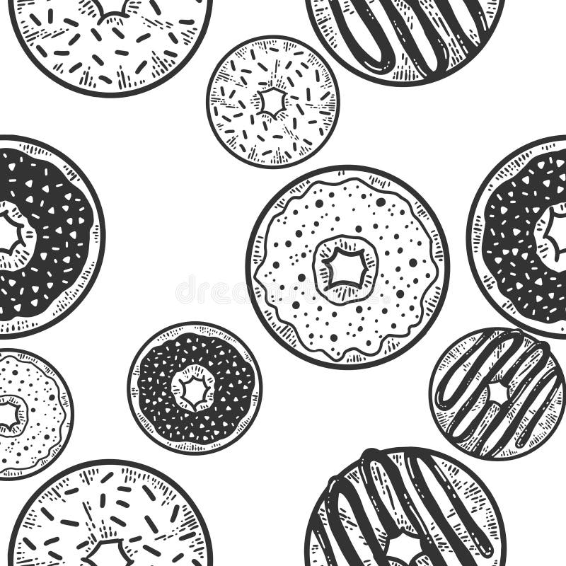 Four Donuts. Apparel Print Design. Seamless Set. Stock Vector ...