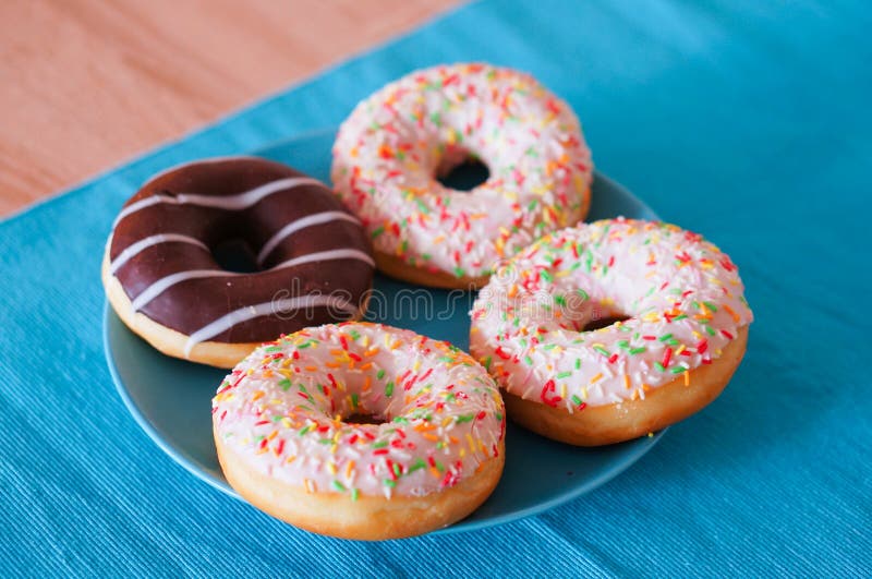 Soft donuts stock photo. Image of soft, plate, donuts - 45469798
