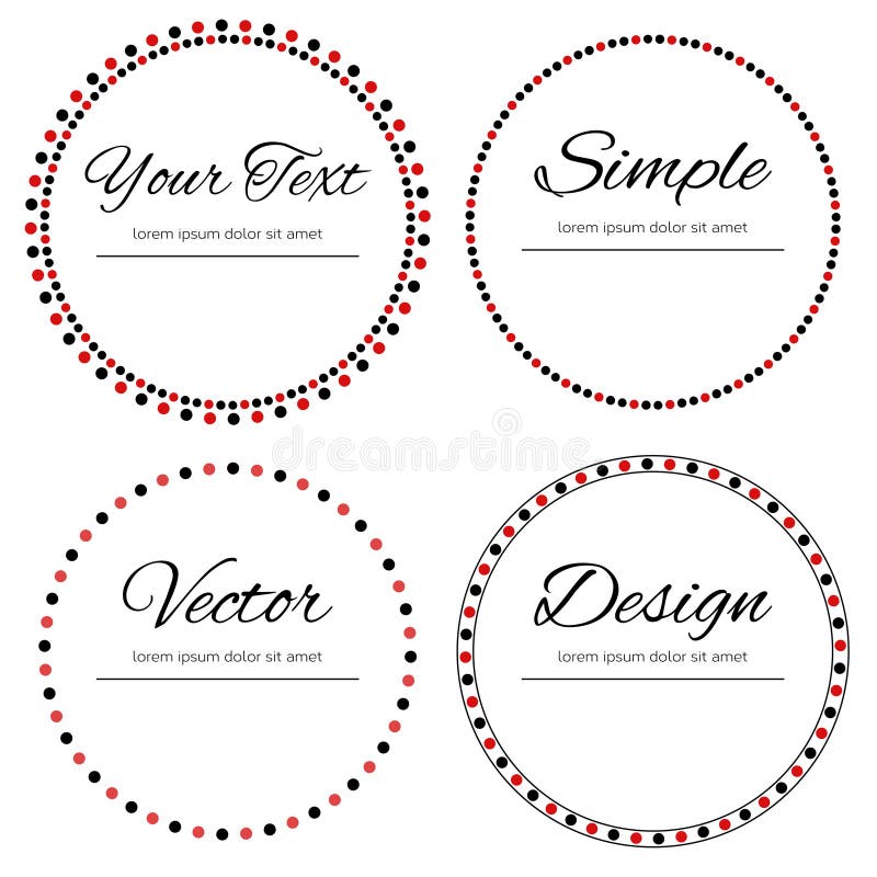 Four Dotted Circles for Your Text Stock Vector - Illustration of ...
