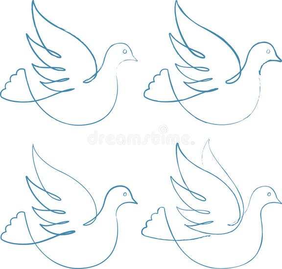 Four doves stock vector. Illustration of blue, dove, ornate - 21171981
