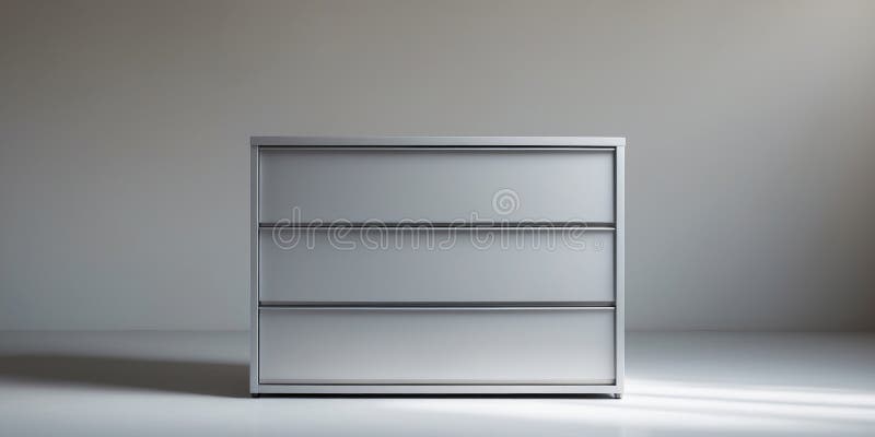 A Four Drawer Metal Cabinet with a Silver Color Stock Photo - Image of ...