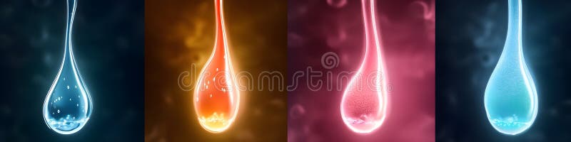 Four Drops of Water with Different Colors Stock Illustration ...