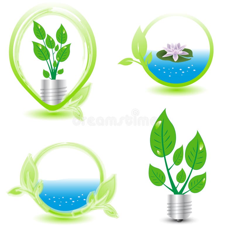 Four ecology elements stock vector. Illustration of drop - 13581948