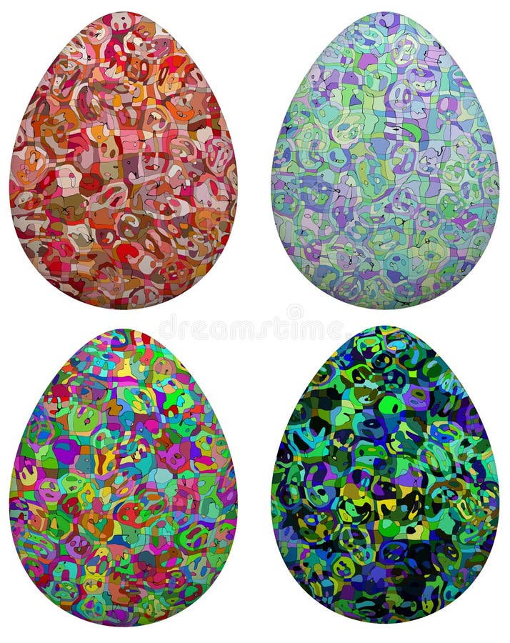 Four Egg Designs stock illustration. Illustration of digitally - 39679979