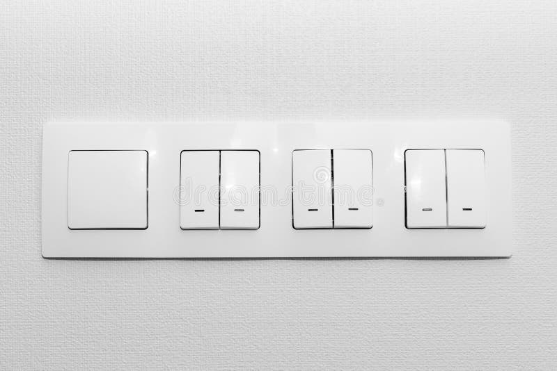 Four Electric Sockets with Led Indicators. Stock Image - Image of light ...
