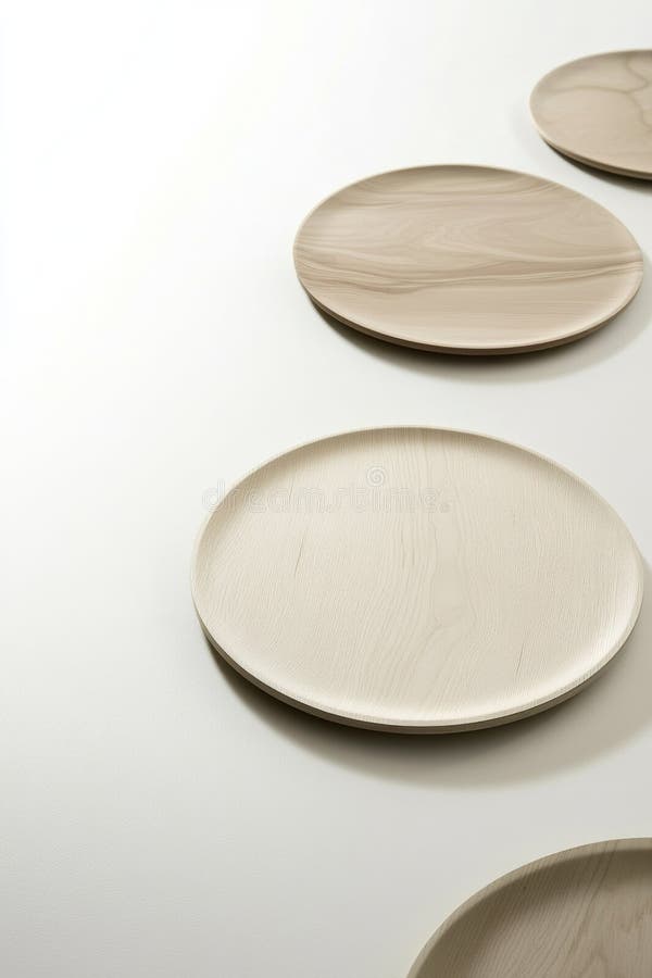 Four Elegant Minimalistic Plates Arranged on a Smooth Surface ...