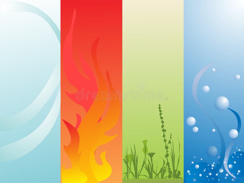 Four elements stock vector. Illustration of orange, green - 11239824