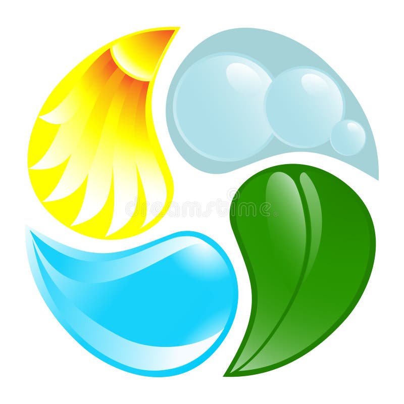 The four elements of life stock vector. Illustration of flame - 26199168
