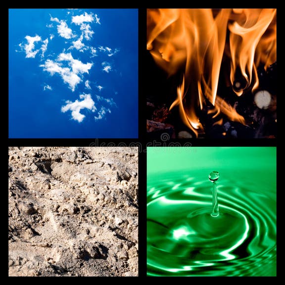 Four elements collage stock image. Image of conservation - 13200579