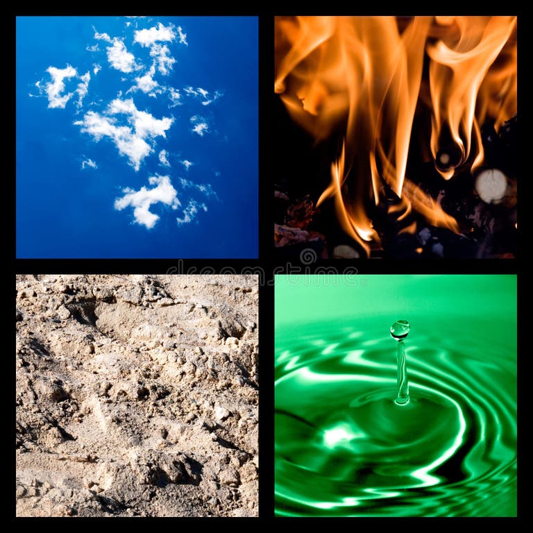 Four elements collage stock image. Image of conservation - 13200579