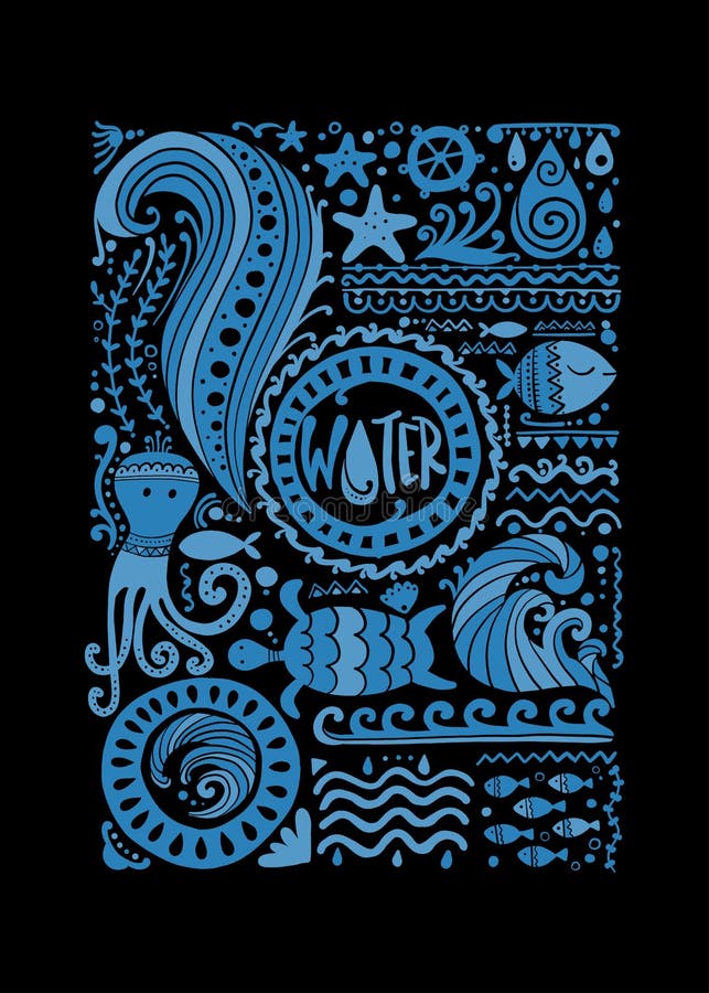 Four Elements Concept. Water Design Background Stock Vector ...