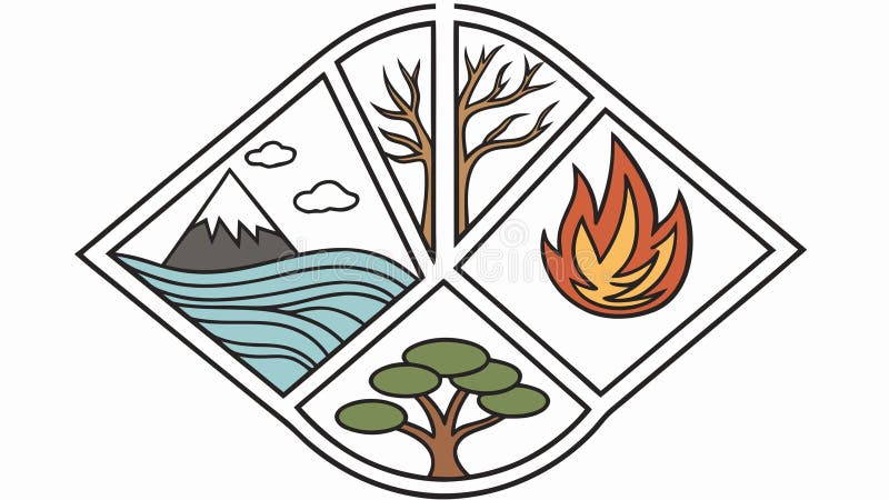 Four Elements Diamonds, Nature, Balance & Elemental Power, Vector Design Generative AI Stock ...