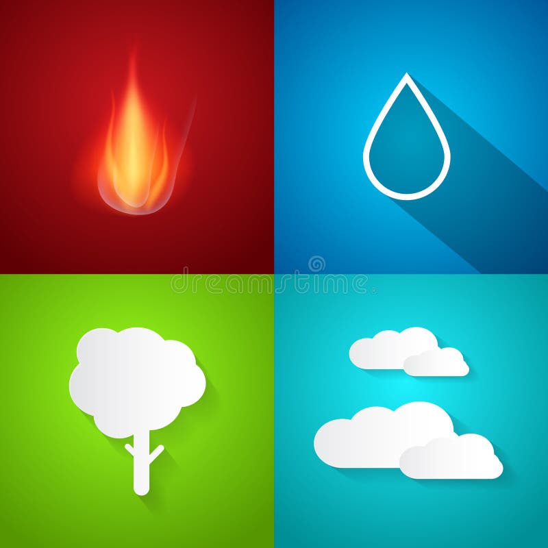 Four Elements Illustration stock vector. Illustration of water - 40897832