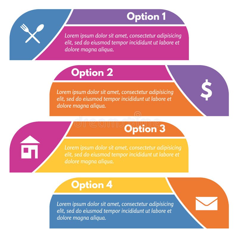 Four Elements of Infographic Design with Icons Stock Vector ...
