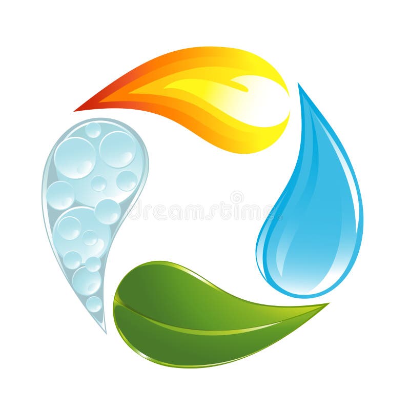 The four elements of life stock vector. Illustration of flame - 26199168