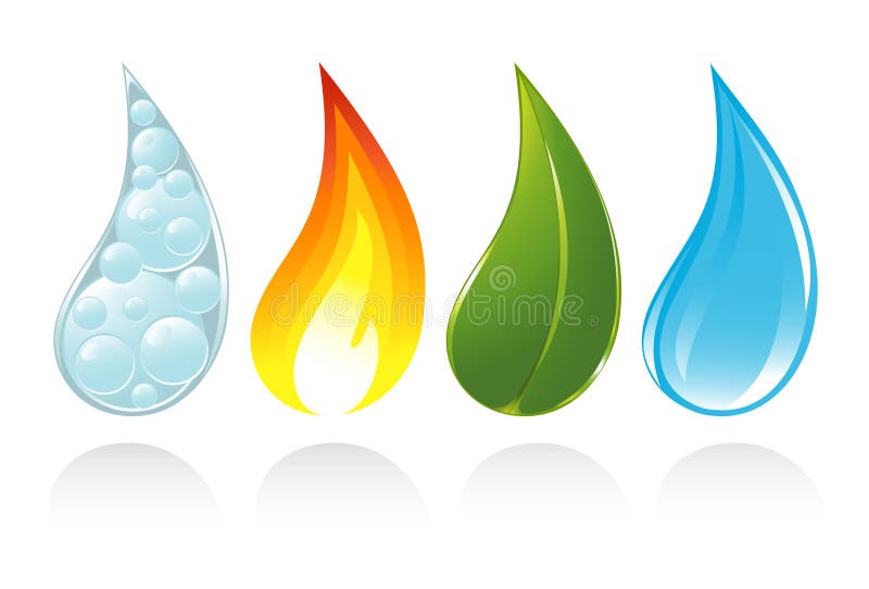 The four elements of life stock vector. Illustration of flame - 26199168
