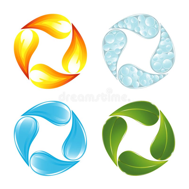 The four elements of life stock vector. Illustration of flame - 26199168