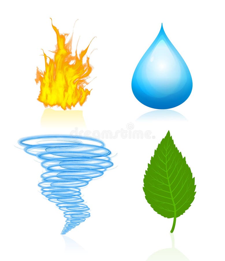 Four elements of nature stock vector. Illustration of energy - 22660932