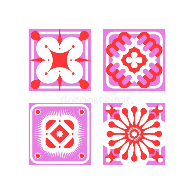 Four Elements for Pattern. Set of Elements for Background. Stock Vector ...