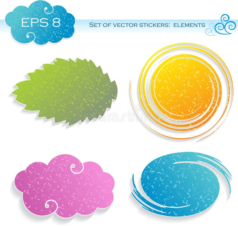 Four elements (stickers) stock vector. Illustration of geometric - 20799723