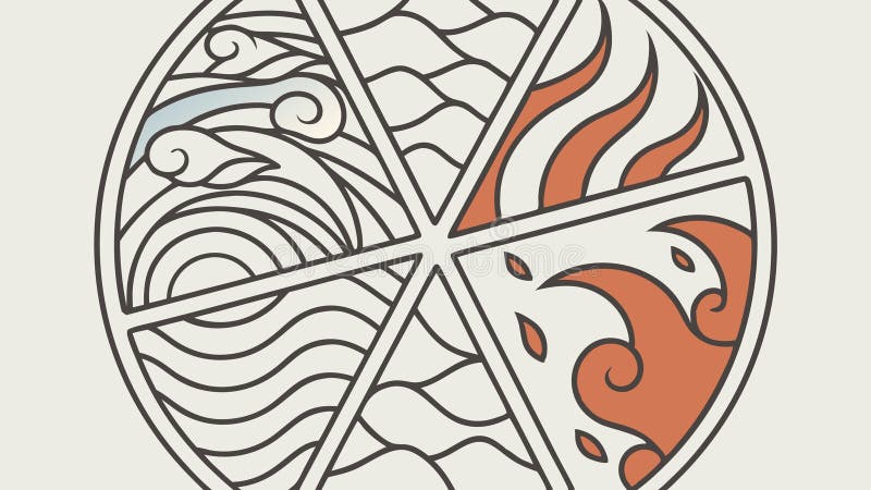 Four Elements Symbol, Harmony of Nature and Balance, Vector Design ...