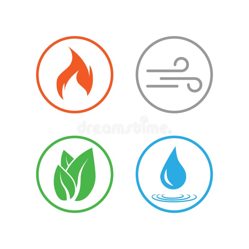 Four Elements Symbol Icon. Vector Illustration, Flat Design Stock ...
