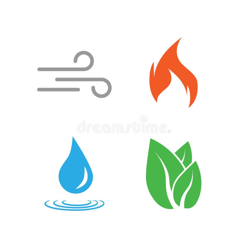 Four Elements Symbol Icon. Vector Illustration, Flat Design Stock ...