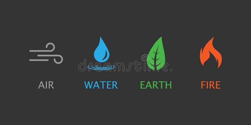 Four Elements Symbol. Vector Illustration, Flat Design Stock ...