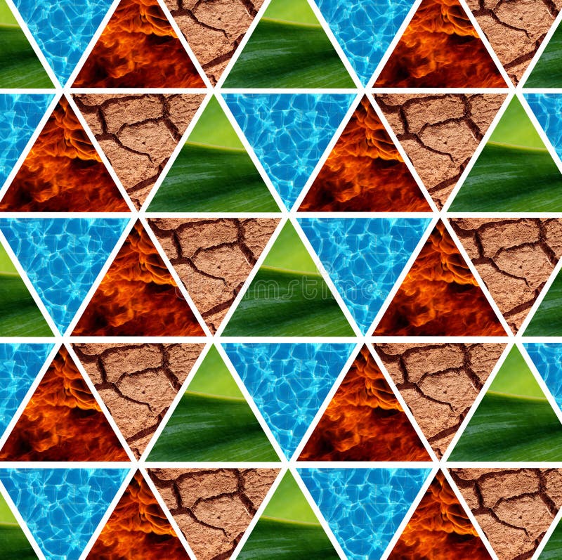 The Four Elements Inside Rectangles Photo Frames Stock Image - Image of ...