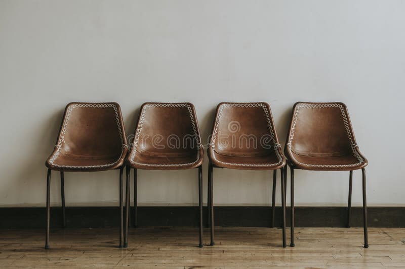 Four Empty Brown Chairs in a Room Stock Photo - Image of gifted ...
