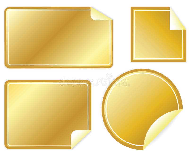 Four Empty Labels with the Wrapped Up Corner Stock Vector ...