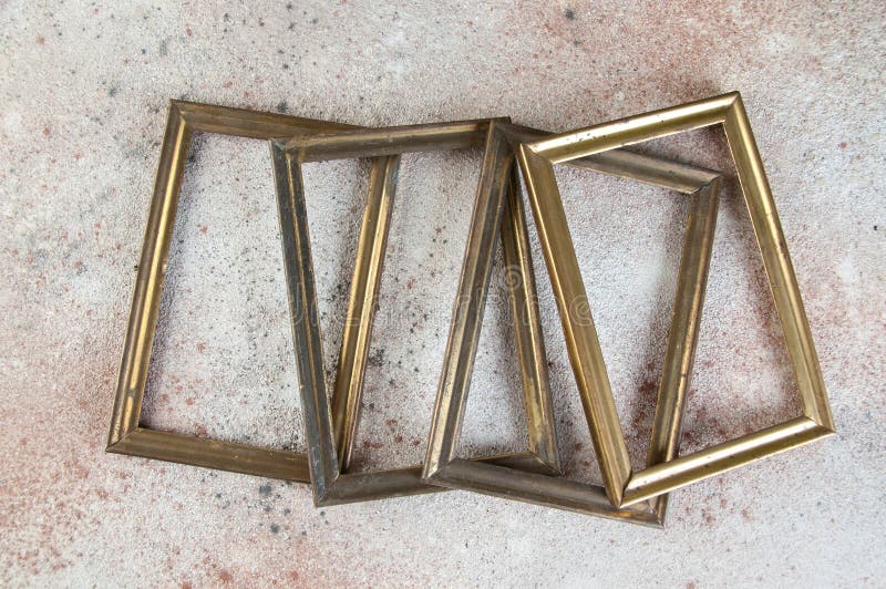 Four empty picture frames stock image. Image of blank - 160480983