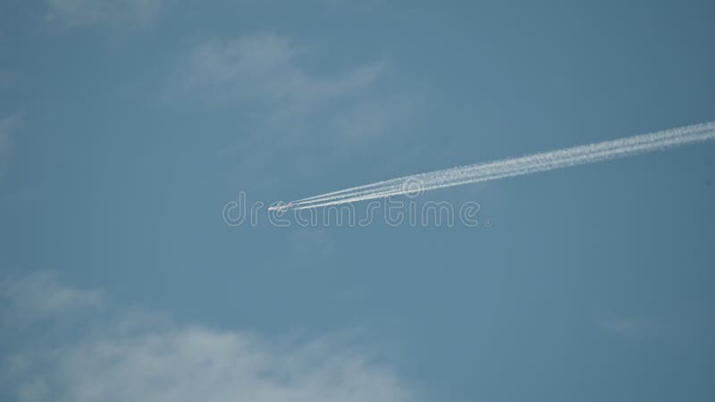 Cargo Aircraft in the Sky with Contrail Stock Video - Video of airlines ...