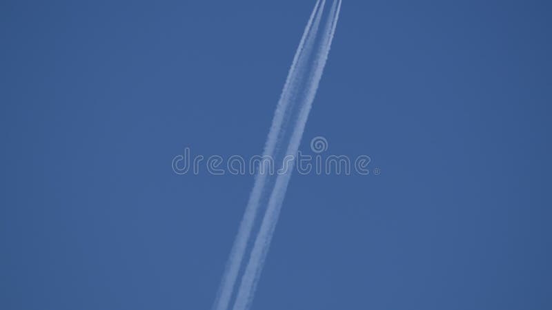 Cargo Aircraft in the Sky with Contrail Stock Footage - Video of blue ...