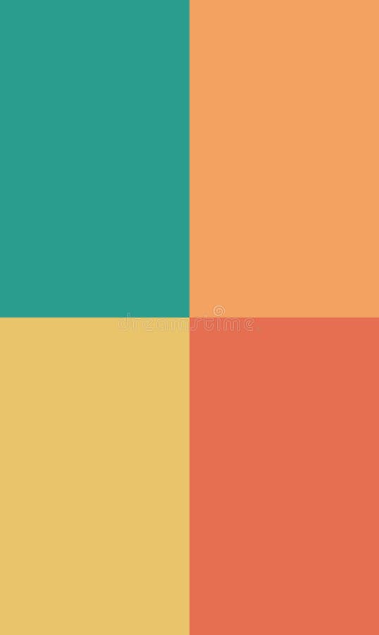 Four Square Color Blocks Teal, Orange, Yellow, and Coral Stock ...