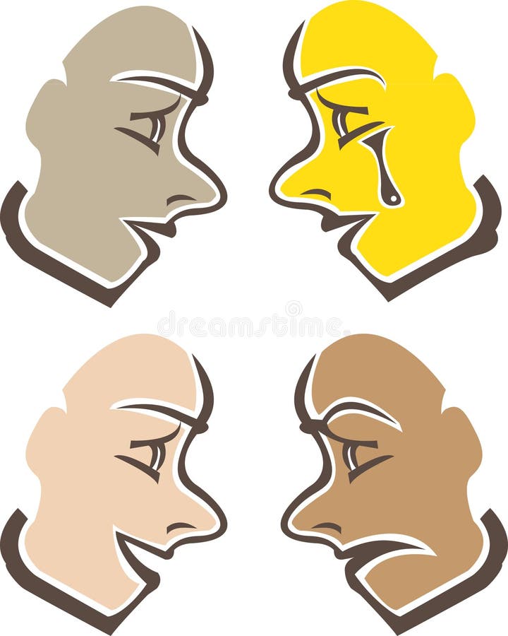Four expressions stock vector. Illustration of side, caricature - 25671796