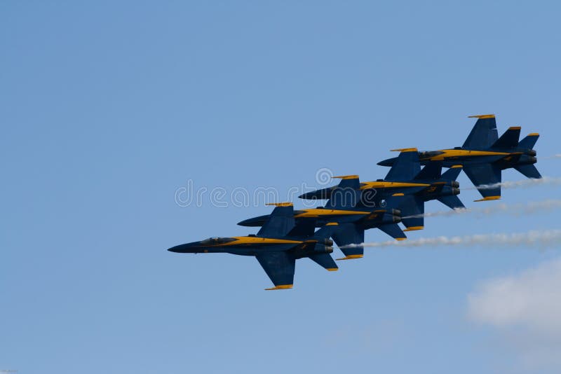 Four F-18 Blue Angels in Formation Editorial Stock Image - Image of ...