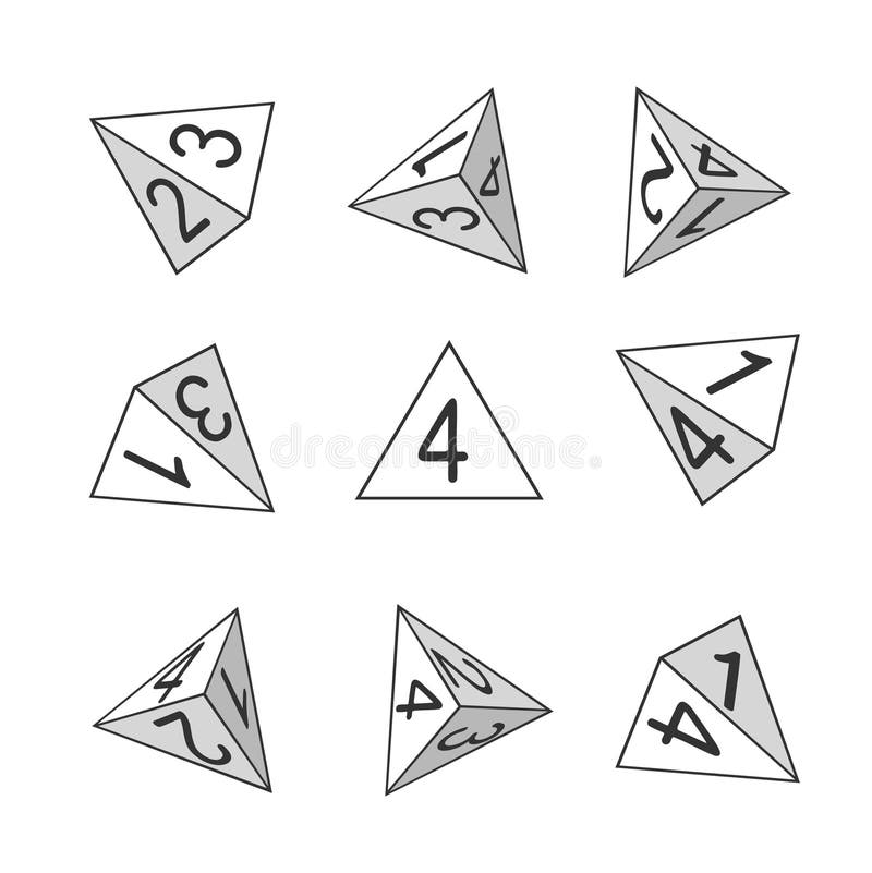 Four faces dice stock vector. Illustration of tabletop - 352754754